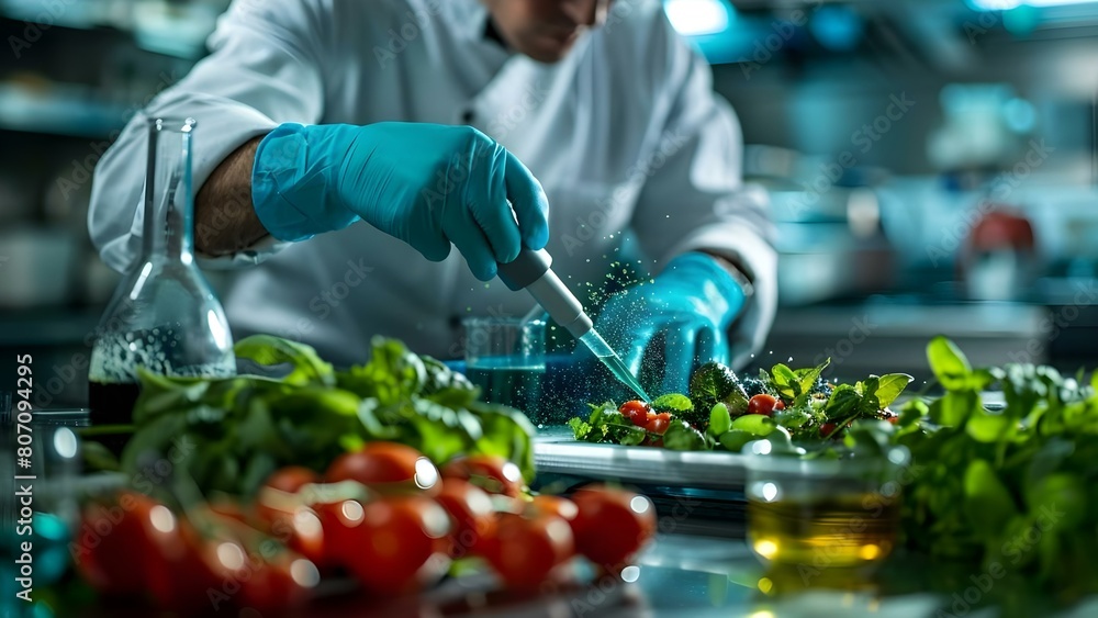 Foto de Scientist analyzing food samples for nutritional content and ...