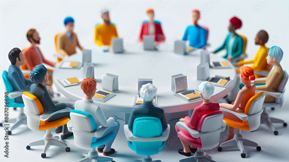 Virtual Team Building: 3D Flat Icon Concept for Remote Employee ...