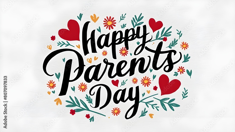 Greeting card, banner or poster for happy Parents day with text ...