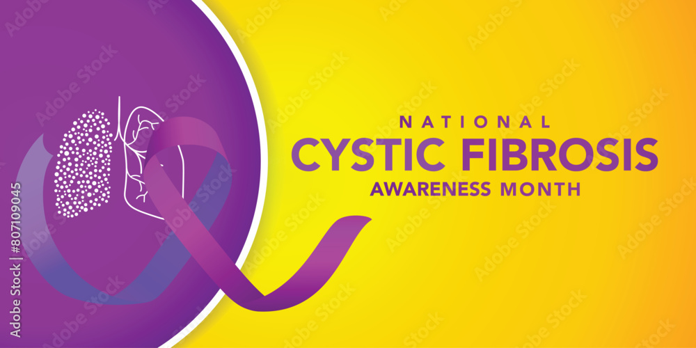 National cystic fibrosis awareness month. Vector web banner for social ...