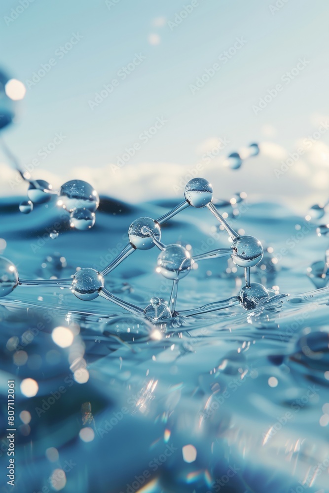 3D Background of Biological and Organic Glass Molecules, High Contrast ...