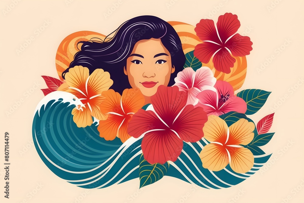 AAPI heritage month. Asian American and Pacific Islander background ...