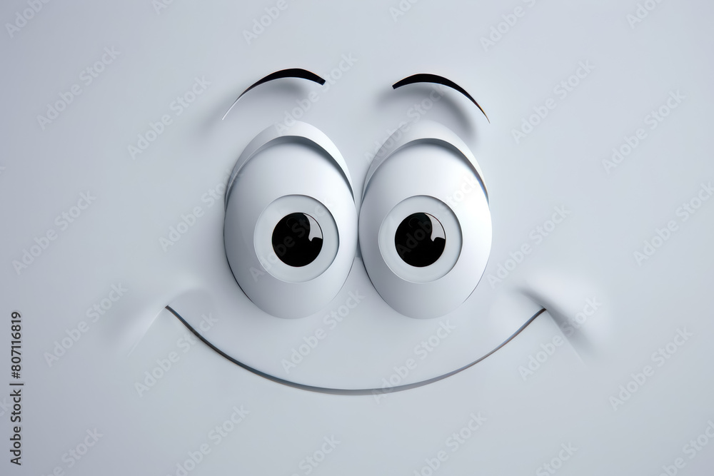 stylized representation of a smiling face made from paper cut-outs on a ...