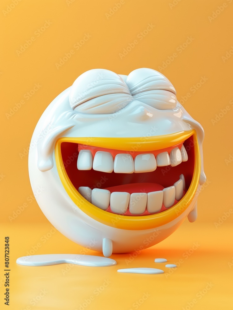 Laughing Emoji with Tears of Joy and Exaggerated Laughter, Vibrant 3D ...