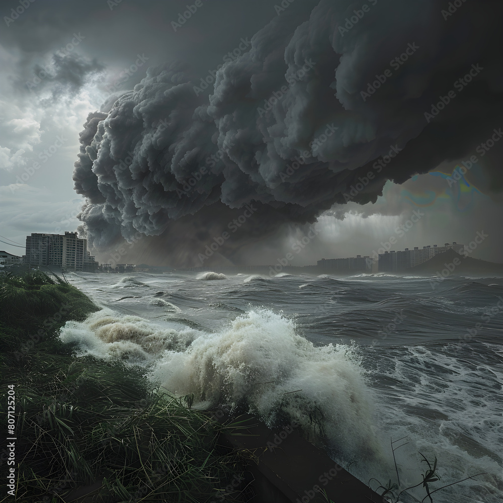 Typhoon Fury: A Visual Representation of a Storm's Impact on Earth's ...