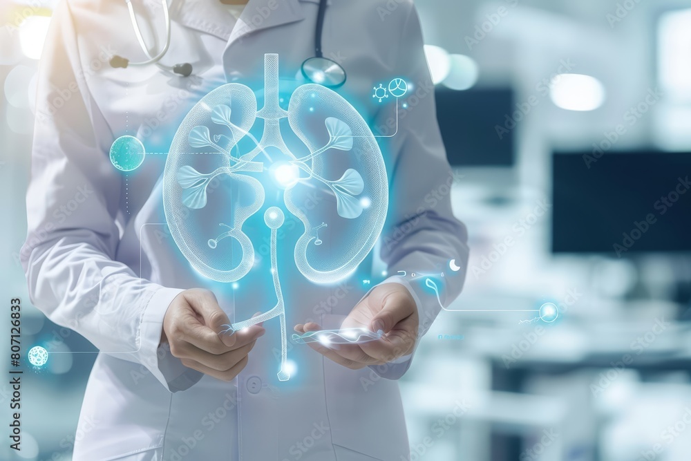 Amazing of urology, with Glow HUD big Icon of the urinary system ...