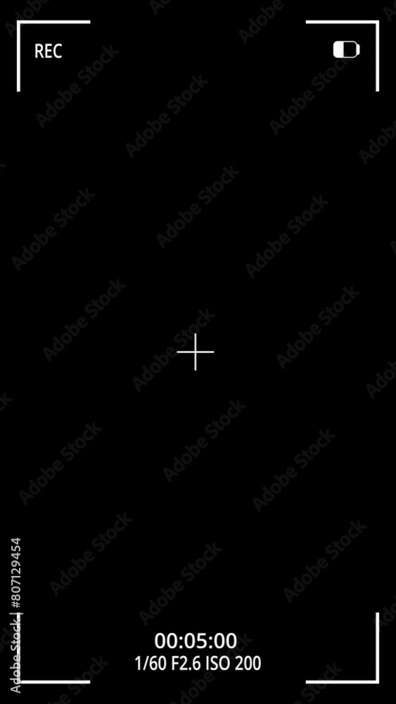 Verticle Video Camera Viewfinder Overlay with Timer | Camera Screen ...