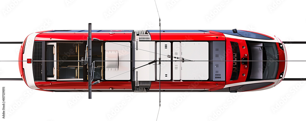 City Tram. Top Plan View. Urban Transportation Isolated Template. Ai ...