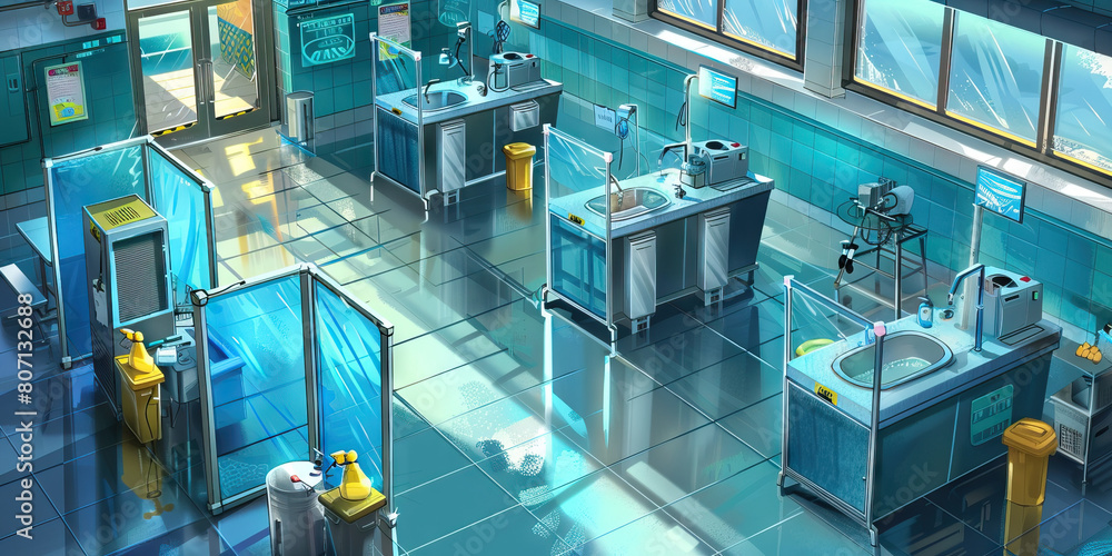 Food Safety and Sanitation Station Floor: Showing handwashing stations ...