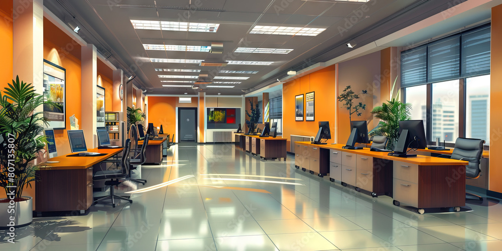 Customer Service Area Floor: Showing a designated area for handling ...