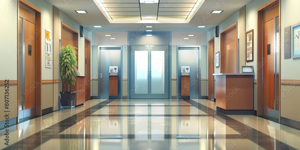 Employee Entrance and Exit Floor: Displaying the entrance and exit ...