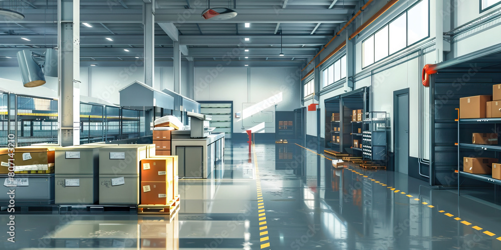 Food Packaging Area Floor: Featuring a designated area for packaging ...