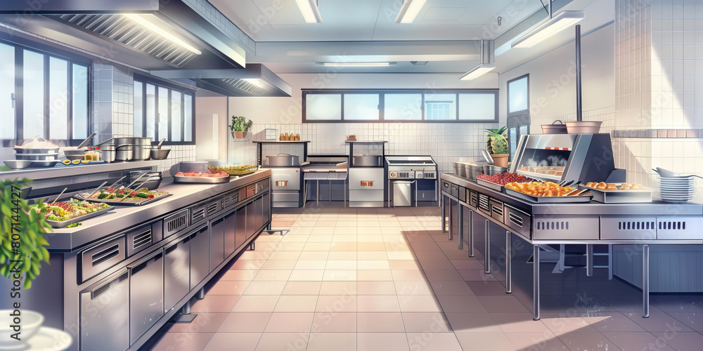 Event Catering Preparation Area Floor: Showing a designated area for ...