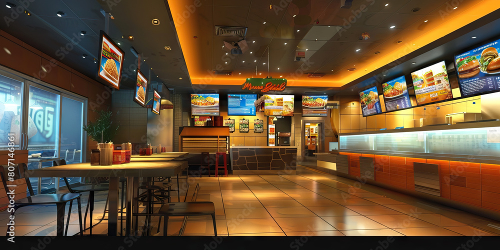 Menu Display and Pricing Area Floor: Displaying a designated area for ...