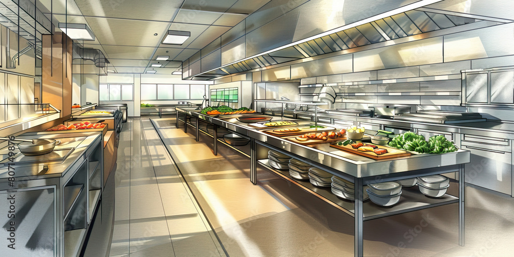 Food Preparation Training Area Floor: Showing a dedicated area for ...