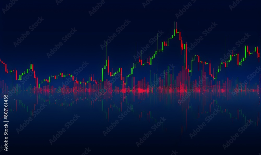 stock market candlestick chart background with green and red colors ...