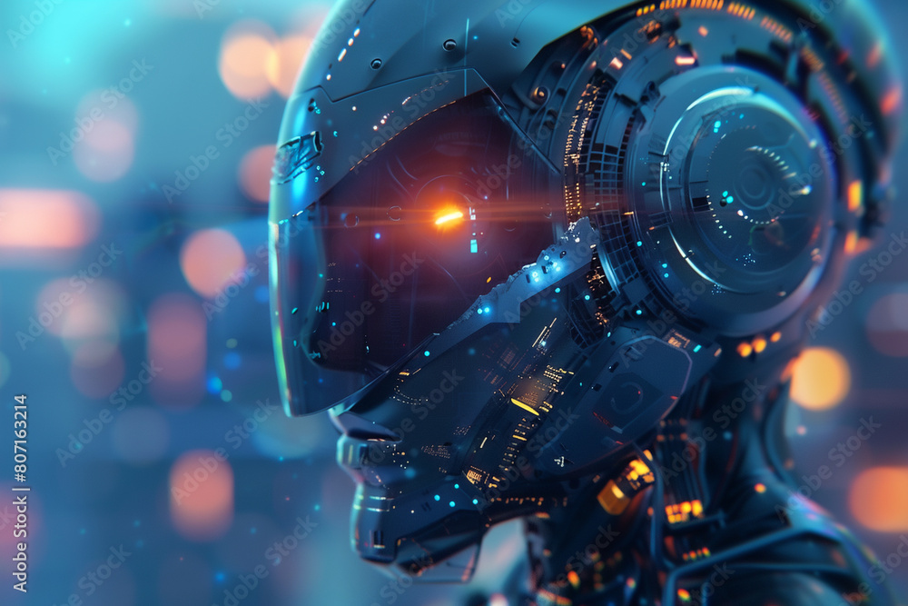 The robot is a symbol of technological progress. This robot can do a ...