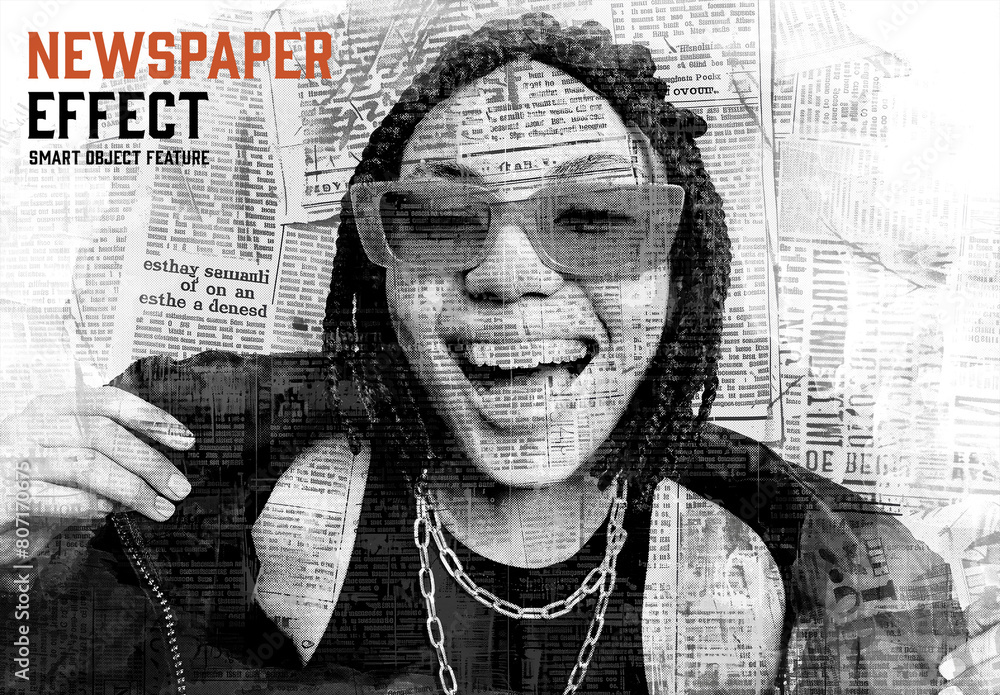 Newspaper Effect with Generative AI Stock Template | Adobe Stock