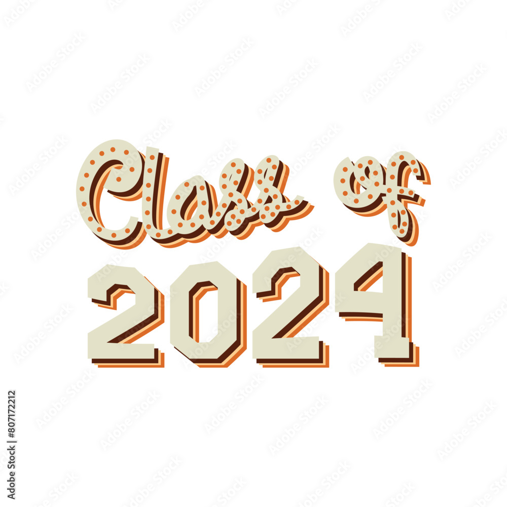 Graduation class of 2024 calligraphy text art Stock Vector | Adobe Stock