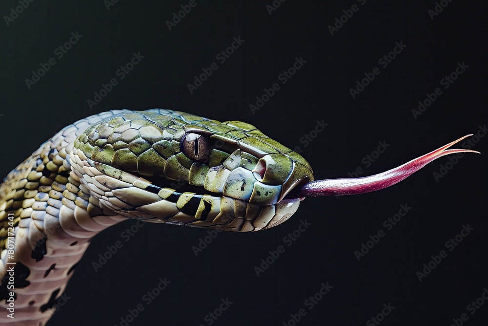 Mamba Tongue Flick, Professional studio photography, hyperrealistic ...