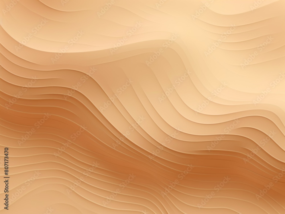 Tan abstract wavy pattern in tan color, monochrome background with copy ...