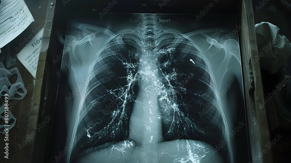 Foto de Healthcare Visual: Chest X-ray Image Displaying Tuberculosis ...