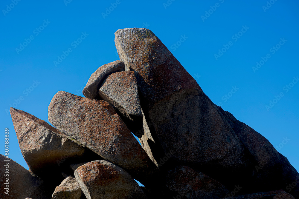 Symbolic natural granite stone sculpture in the natural park of the ...