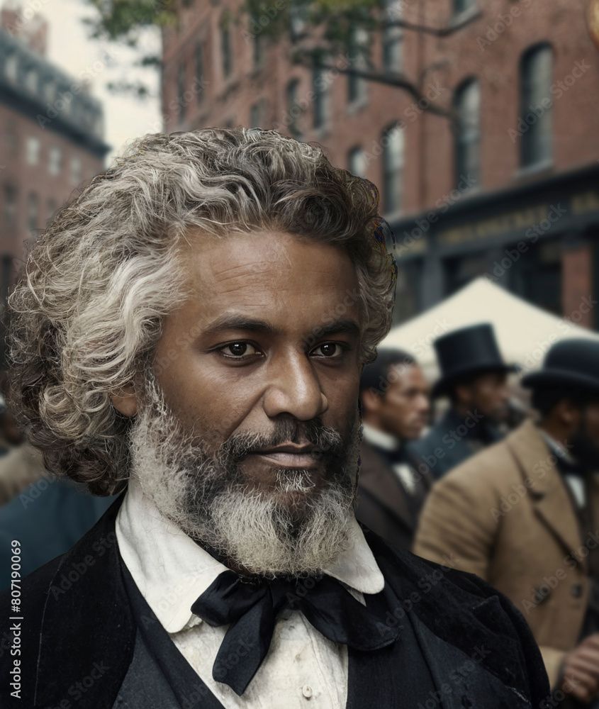 Frederick Douglass (1818-1895), former slave and abolitionist broke ...