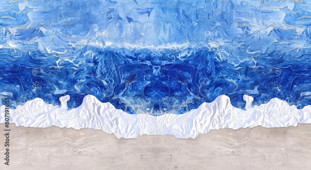 Blue with silver creative abstract ocean background banner for copy ...