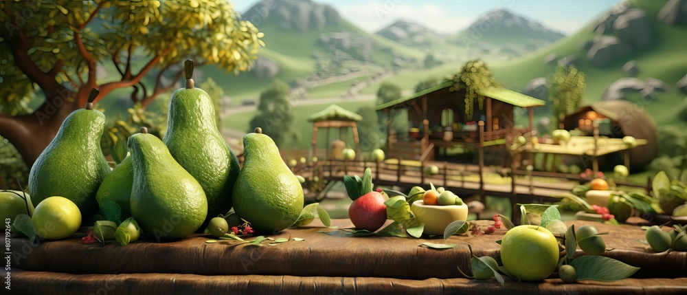 3D animated process of avocado farming, health food series Stock Photo ...