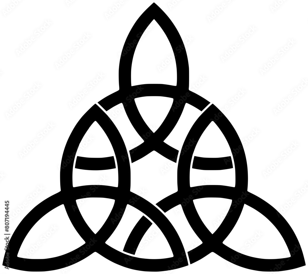 symbol illustration celtic silhouette trinity logo triangle icon sign ...