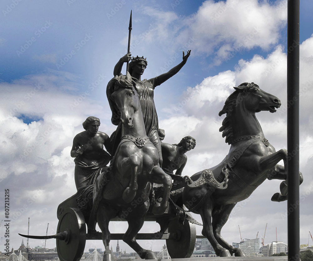 Boadicea and Her Daughters is a famous bronze statue located in London ...