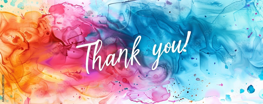 Thank you Fluid abstract art in warm orange and cool blue tones. Ideal ...