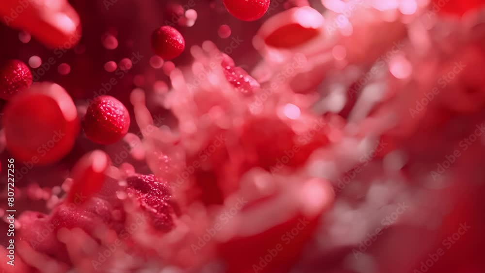 red blood cells in a blue background. Concept of chaos and disorder, as ...