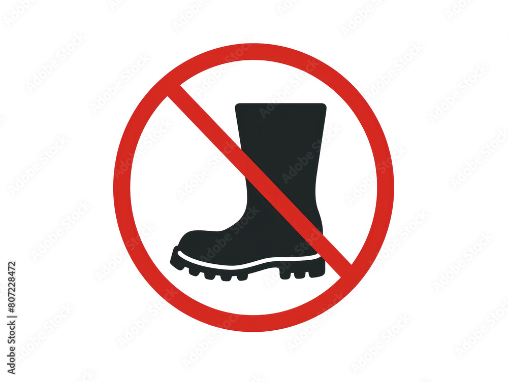 A white background with a black pictogram shows a red warning sign with ...