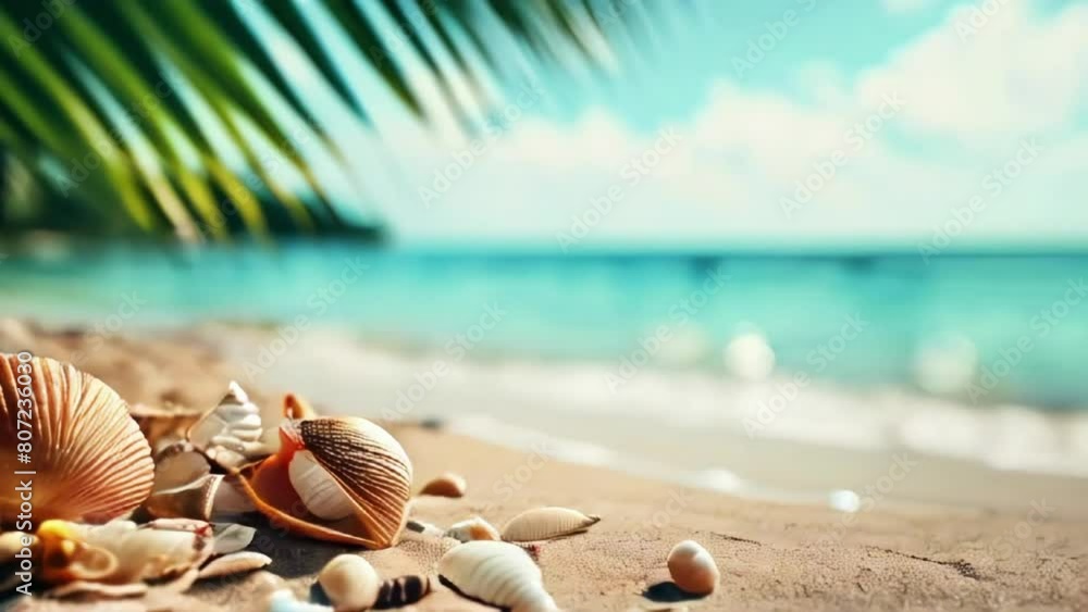 Video of beach scene with shells scattered on the sand. The shells are ...