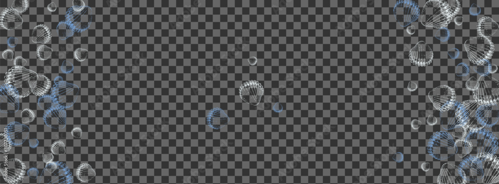 Gray Seashell Background Transparent Vector. Oyster Seamless Graphic ...