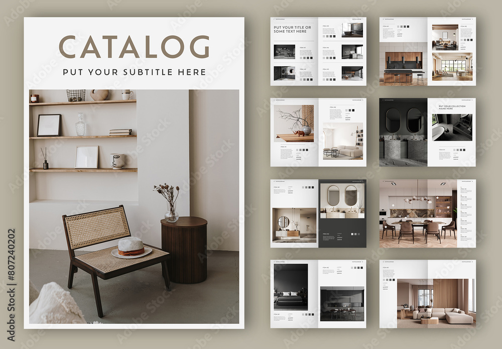 Minimalist Catalog Layout Stock Template | Adobe Stock