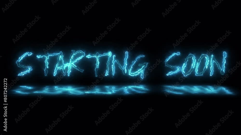 Stream starting soon neon text animation suitable for video live ...