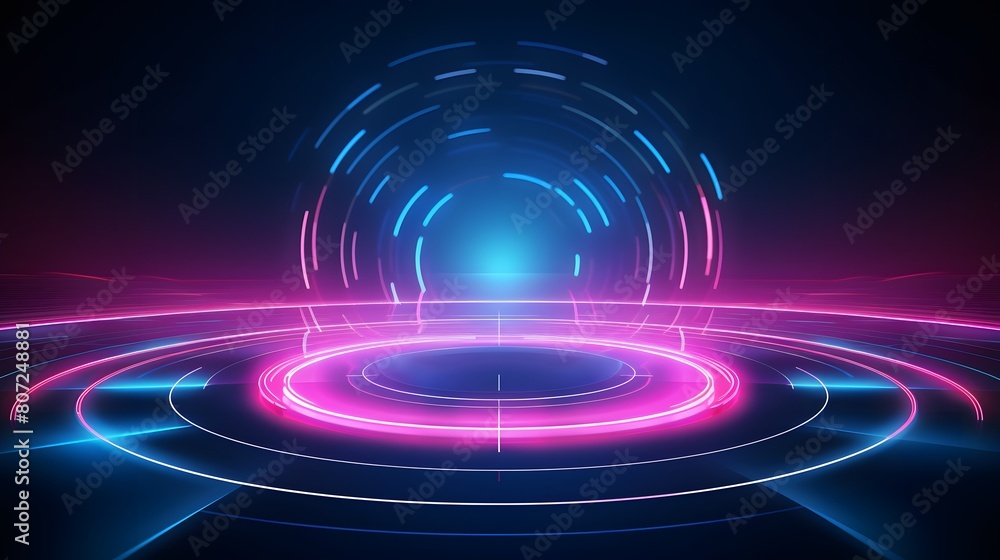 pink and blue Abstract technology background circles digital hi-tech ...