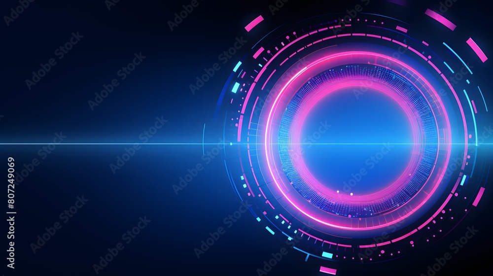 pink and blue Abstract technology background circles digital hi-tech ...
