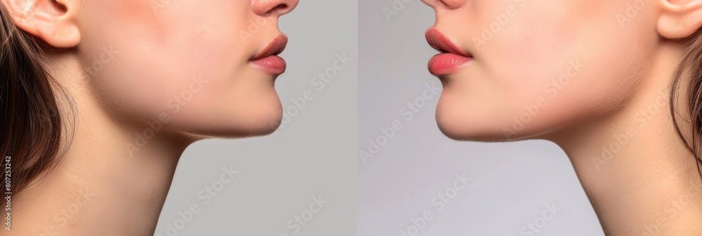 Before and After Chin Fat Treatment. Double Chin Correction. Neck Lift ...