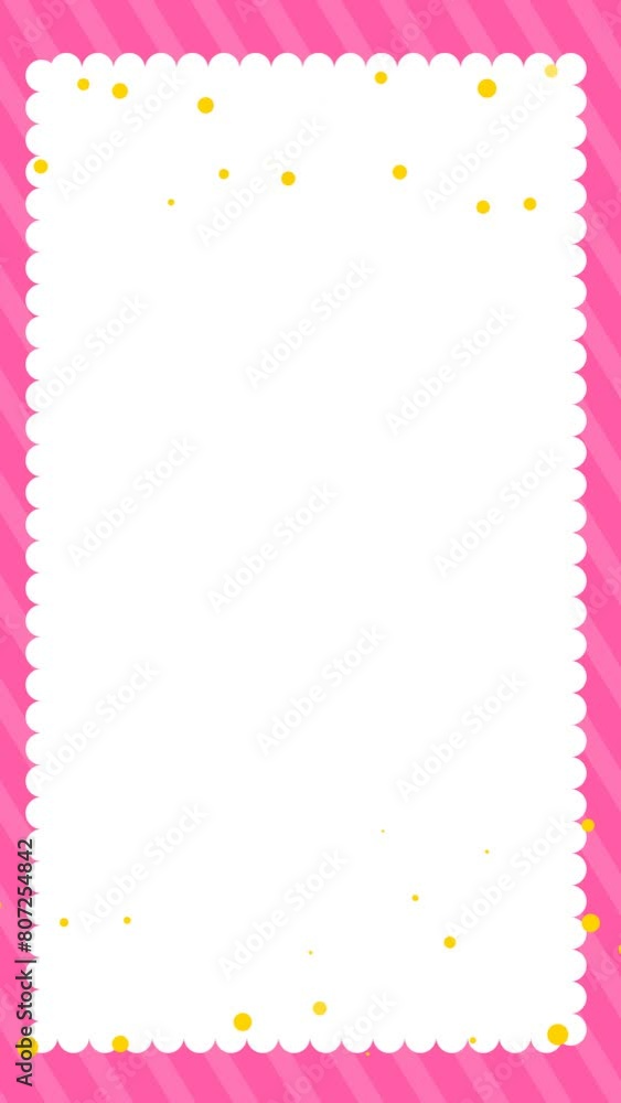 4k vertical pink frame on transparent background( Alpha Channel) Cute ...