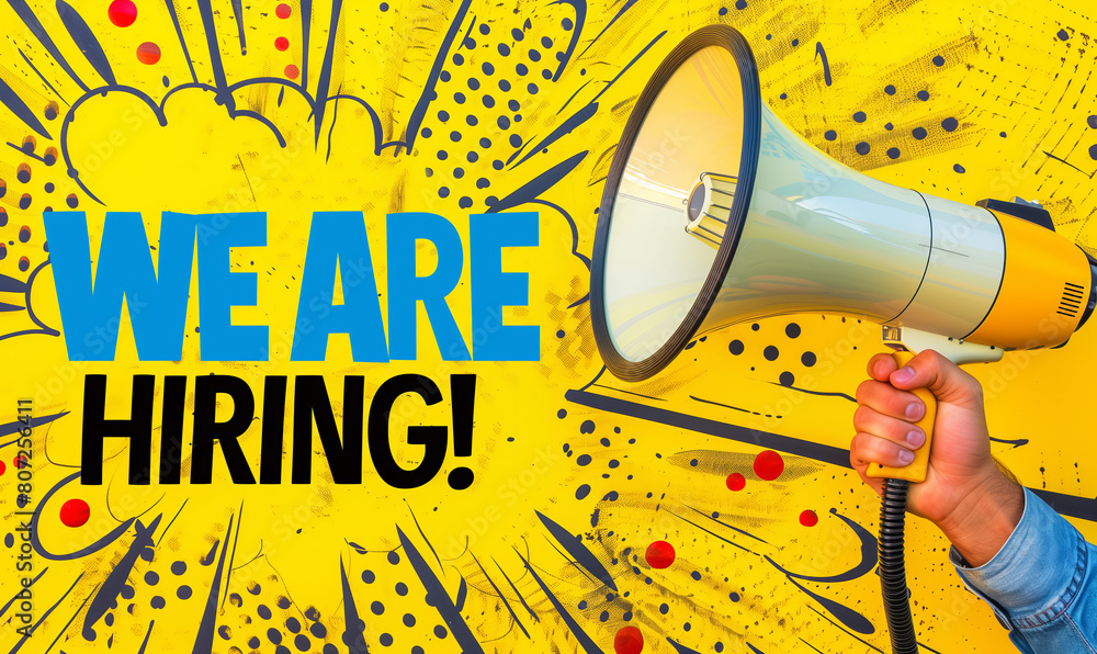 We are hiring title inscription graphics text recruitment concept ...