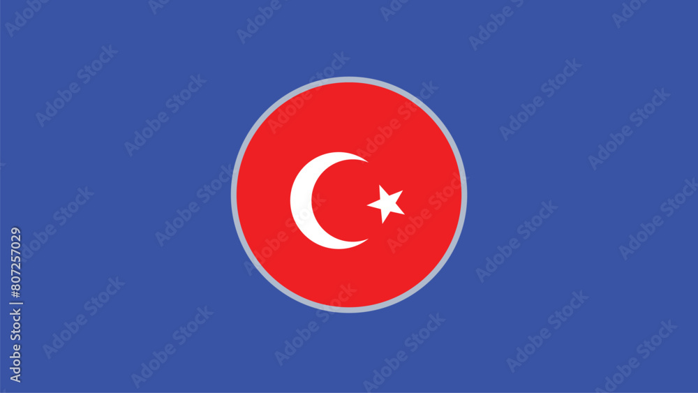 Turkiye Flag Emblem European Nations 2024 Teams Countries European ...