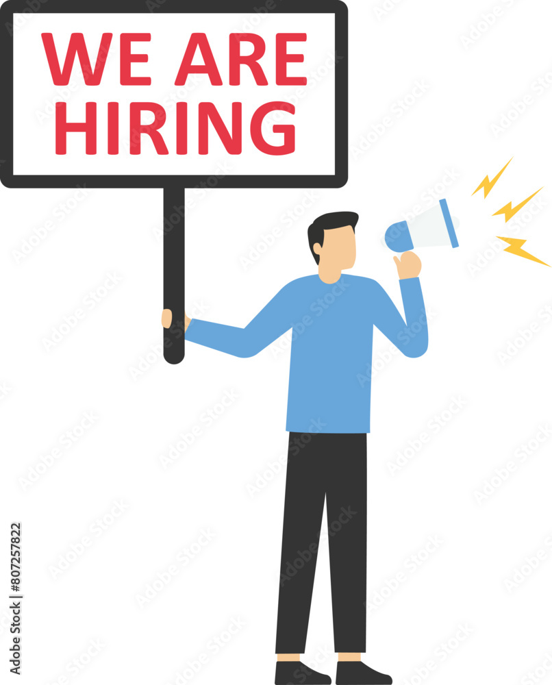HR recruiting announcement we are hiring advertisement, human resources ...