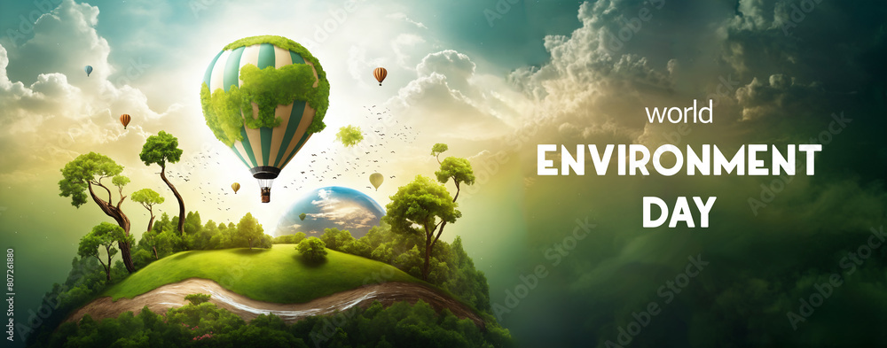 Only One Earth- World Environment day concept 3d design. Happy ...