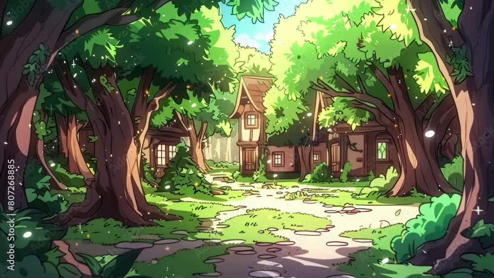 Cartoon background of forest animation anime. cartoon and anime style ...