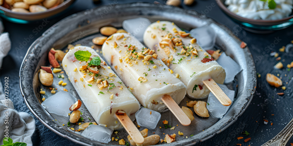 Creamy Indian Kulfi Traditional Frozen Milk Dessert Stock Photo | Adobe ...
