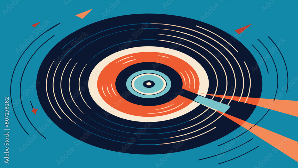 We see the record spin in slow motion creating a hypnotizing visual as ...